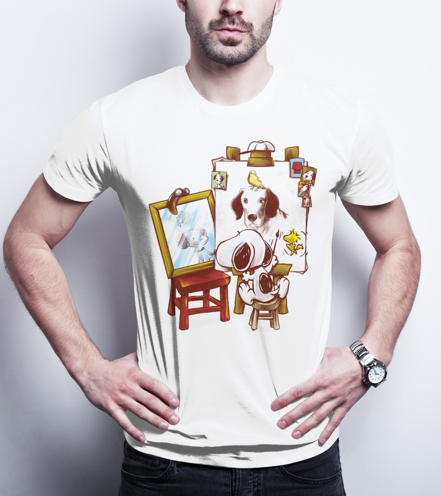 Snoopy Drawing Himself With Woodstock From The Peanuts Movie T-Shirt