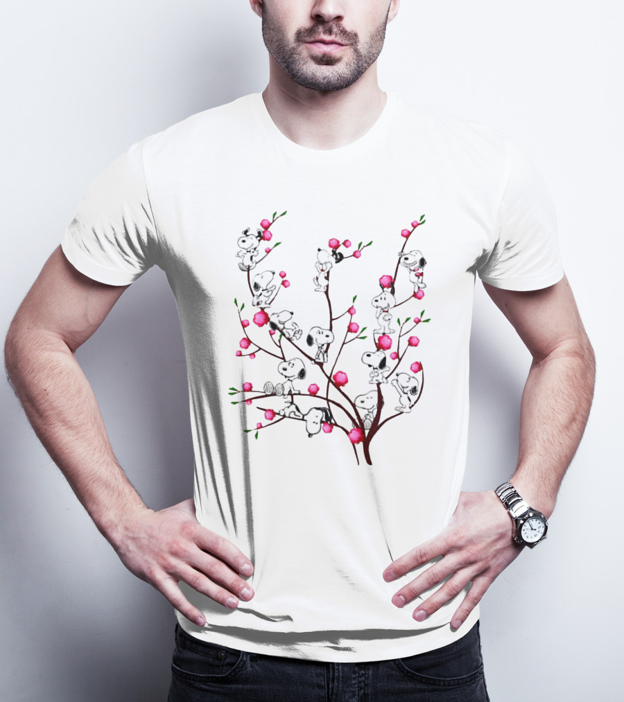 Peach Tree Snoopy The Peanuts Movie T-Shirt
