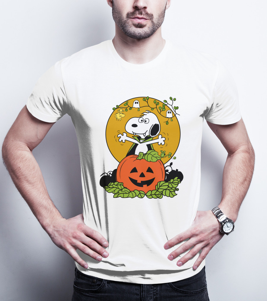 Pumpkin Halloween Snoopy Vampire Peanuts Movie Ghosts Jack-O'-Lantern T-Shirt