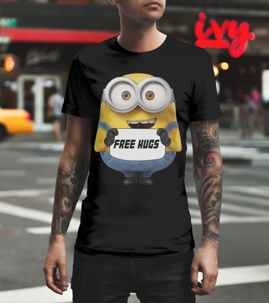 Free Hugs Bob Minion Despicable Me Sign T-Shirt