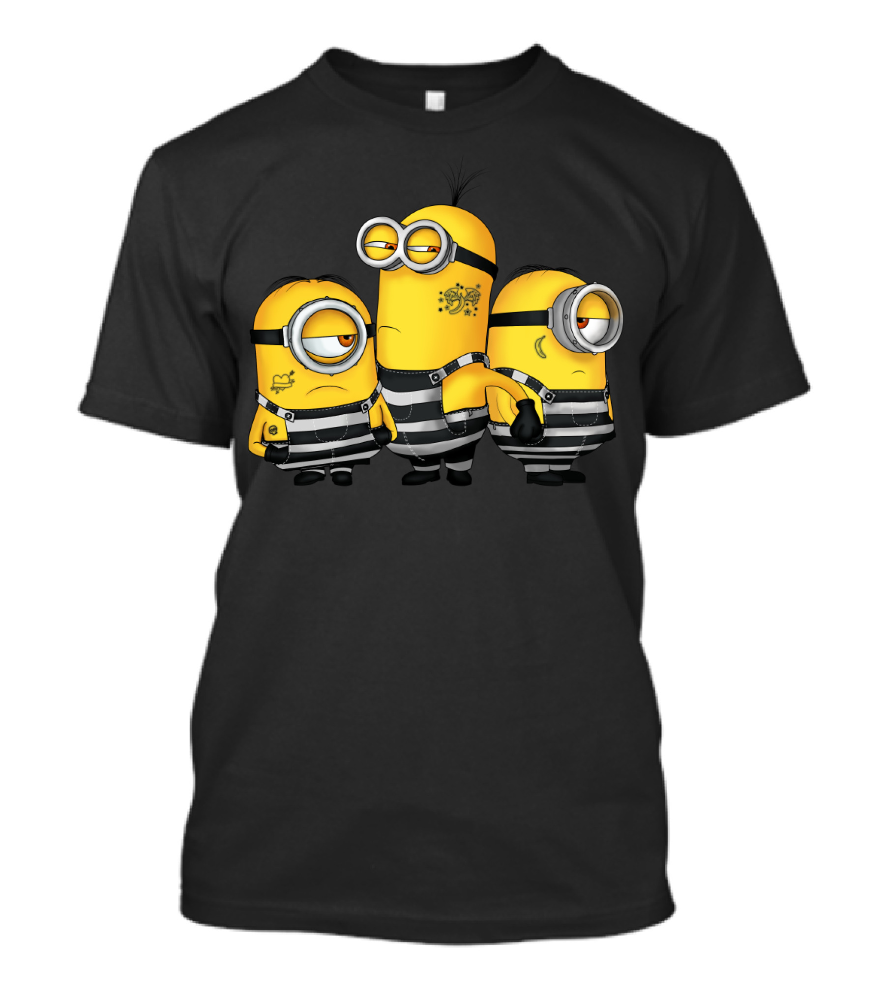 Guilty Wanted Minions Despicable Me Prison Stripes Crime Scene T-Shirt