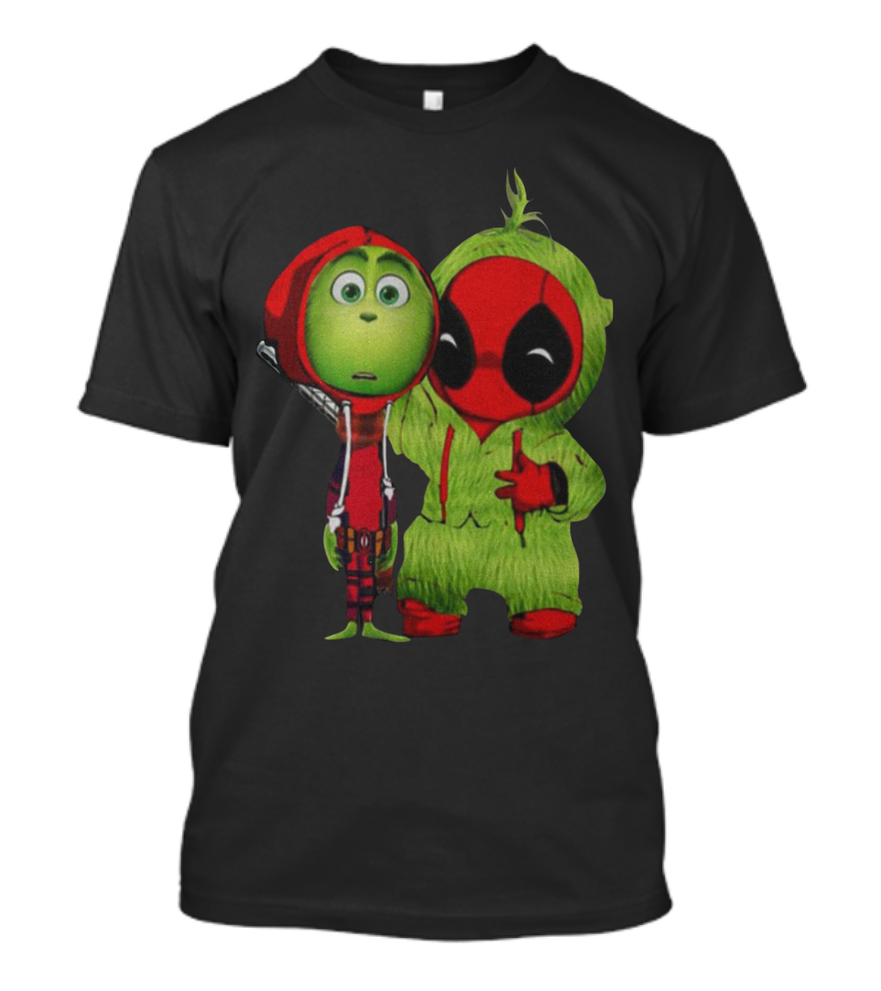 Baby Deadpool And Grinch Mashup Playful Duo T-Shirt