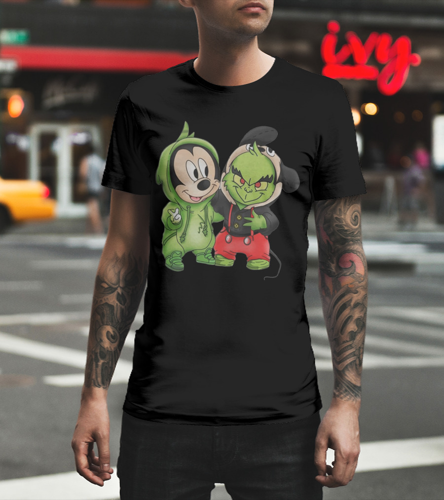 Baby Mickey Grinch Mashup Hoodie Characters T-Shirt