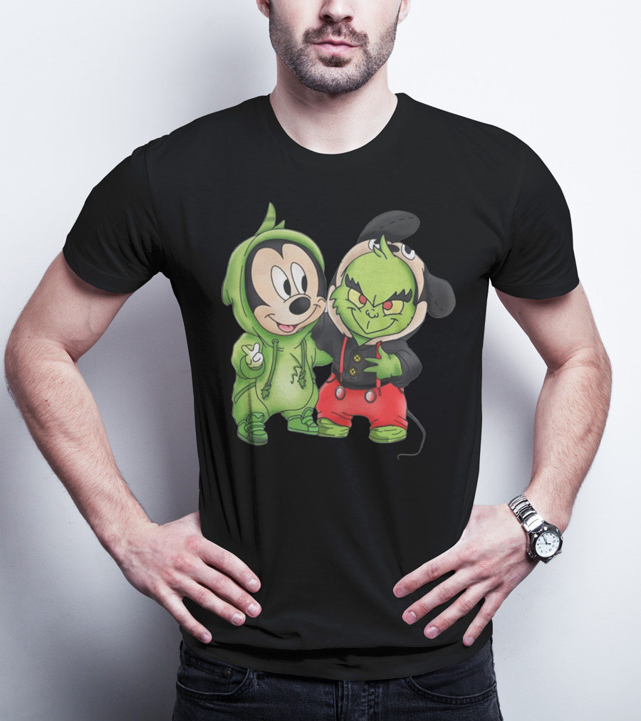 Baby Mickey Grinch Mashup Hoodie Characters T-Shirt