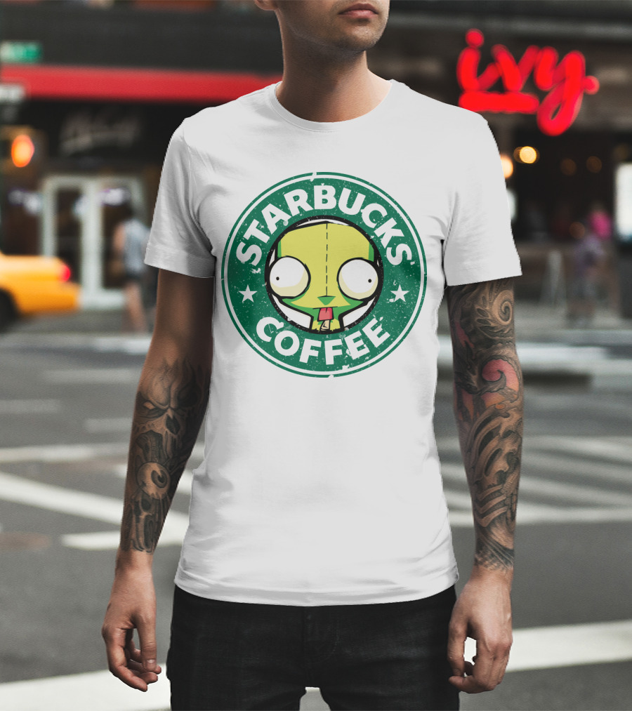 Starbucks Coffee Cute Gir Invader Zim T-Shirt