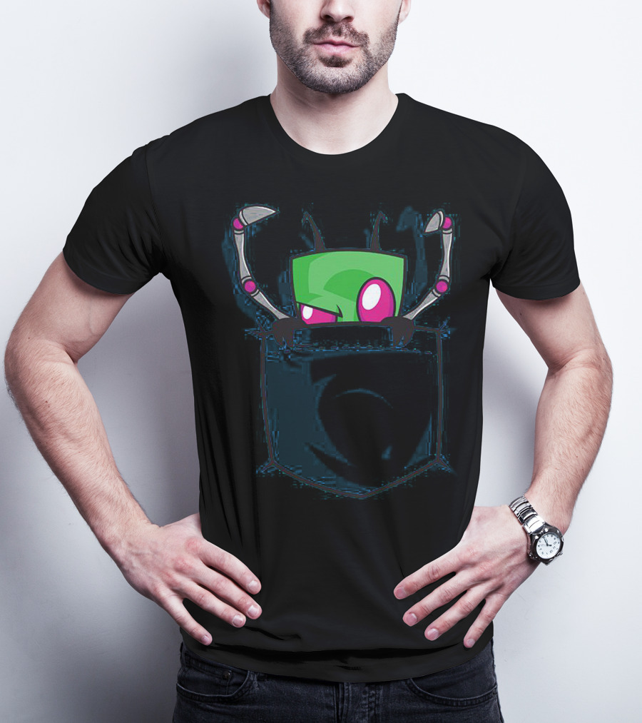 Gir Invader Zim Cute Pocket T-Shirt