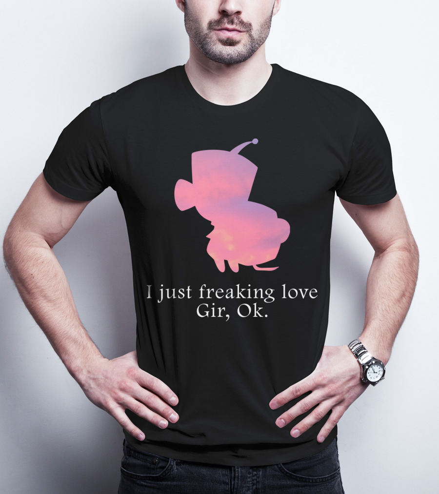 I Just Freaking Love Gir Invader Zim Silhouette Clouds T-Shirt