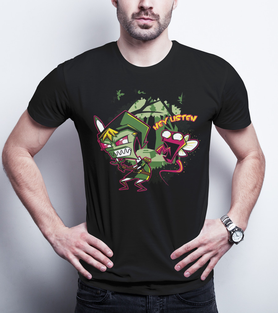 Legend Of Zelda Invader Zim Gir Hey Listen Crossover T-Shirt