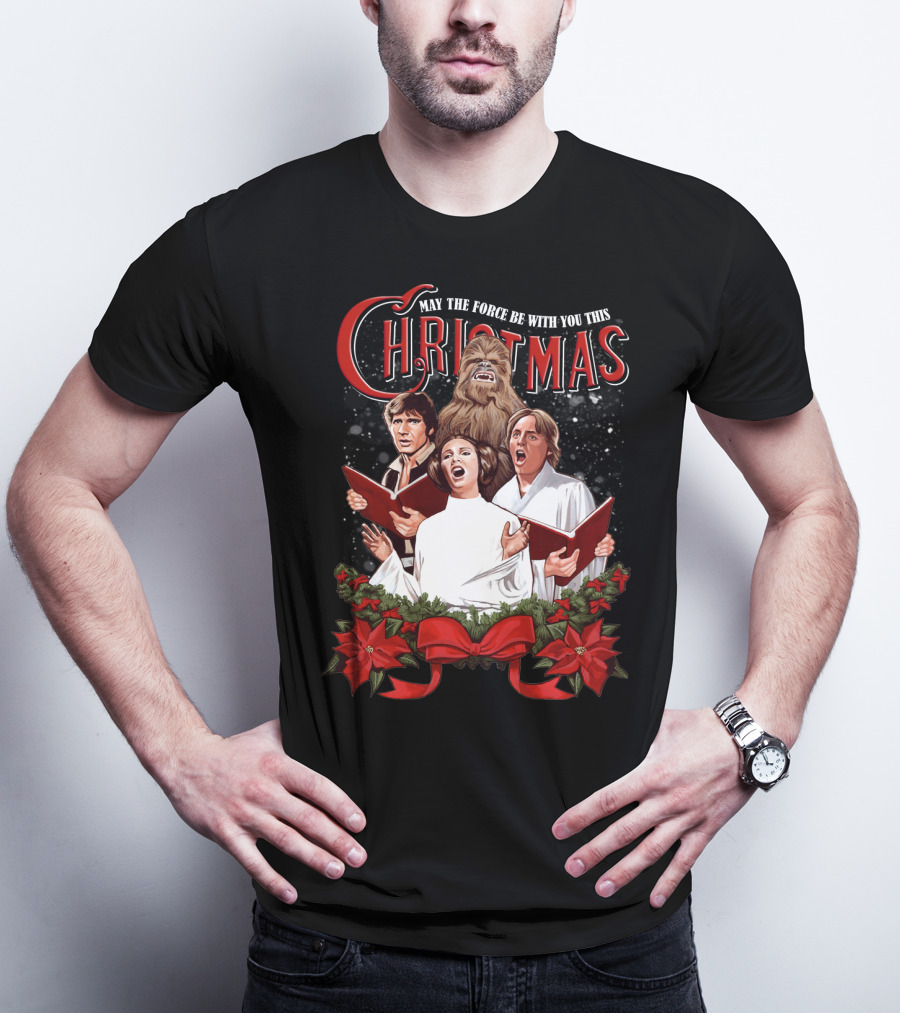 May The Force Be With You This Christmas Chewbacca Star Wars T-Shirt