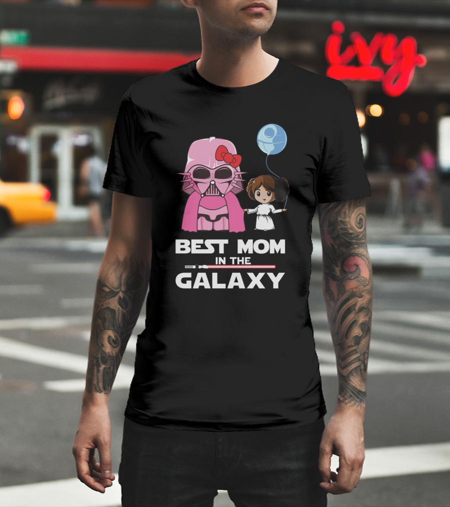 Best Mom In The Galaxy Darth Vader Star Wars Princess Leia Balloon T-Shirt