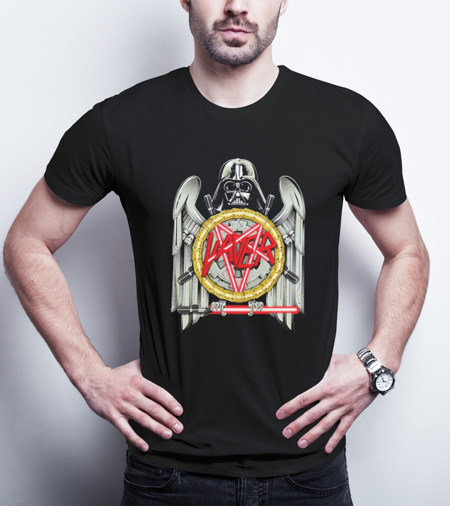 Darth Vader Slayer Dark Side Star Wars Logo Crossed Lightsabers T-Shirt
