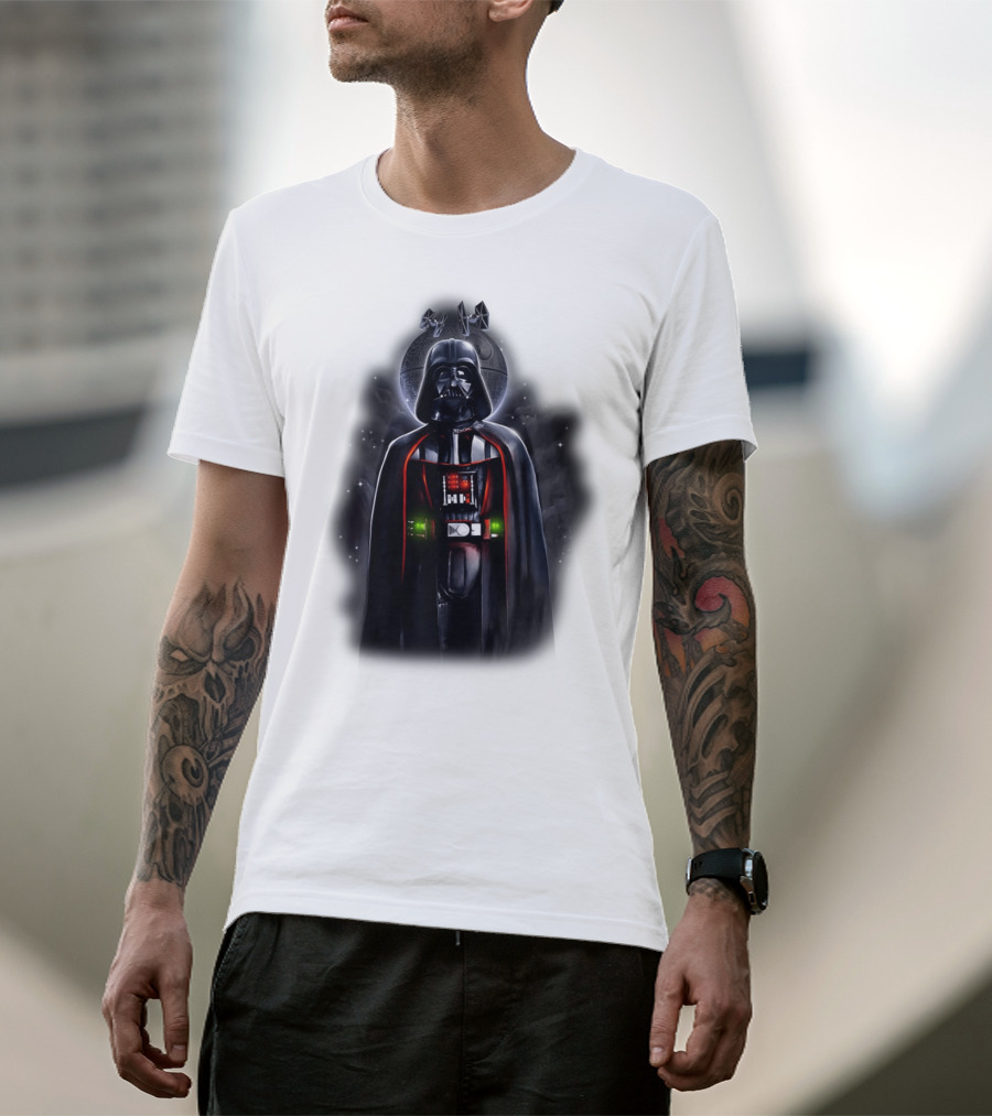 Star Wars Darth Vader With Death Star And Signature T-Shirt