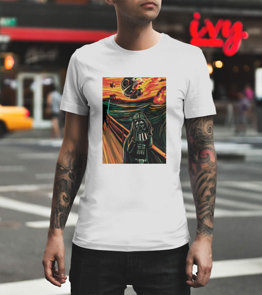 Darth Vader The Scream Star Wars Death Star Explosion Scene T-Shirt