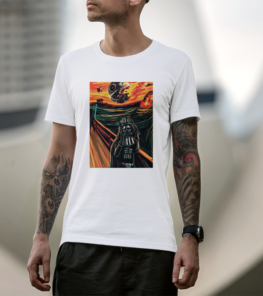 Darth Vader The Scream Star Wars Death Star Explosion Scene T-Shirt