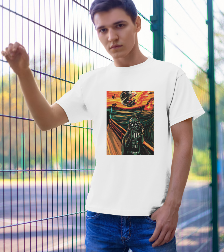 Darth Vader The Scream Star Wars Death Star Explosion Scene T-Shirt