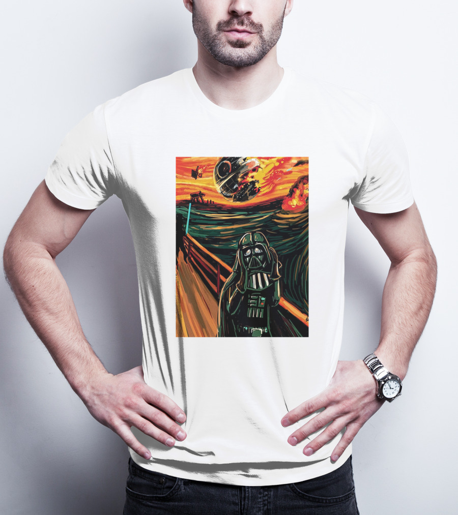 Darth Vader The Scream Star Wars Death Star Explosion Scene T-Shirt