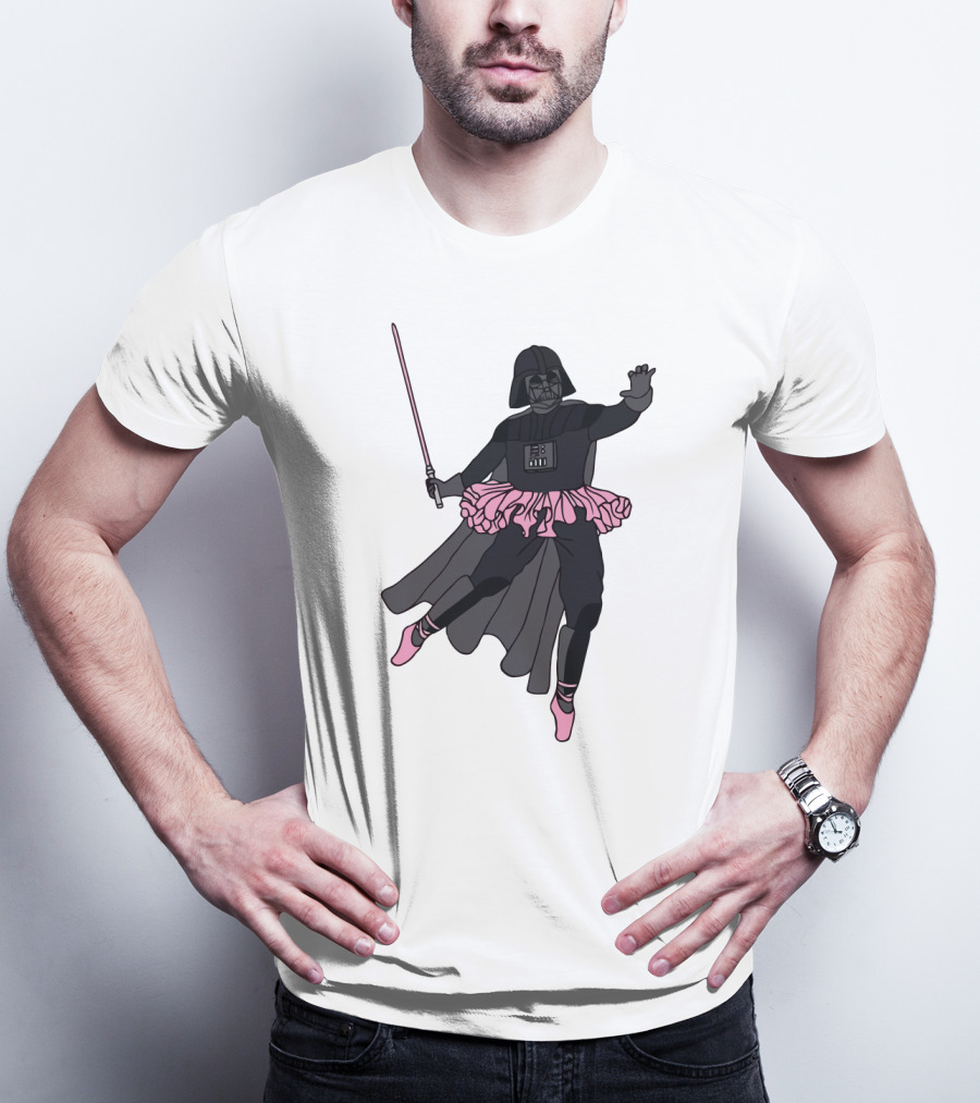 Star Wars Ballet Dancing Darth Vader Tutu Pink Lightsaber T-Shirt