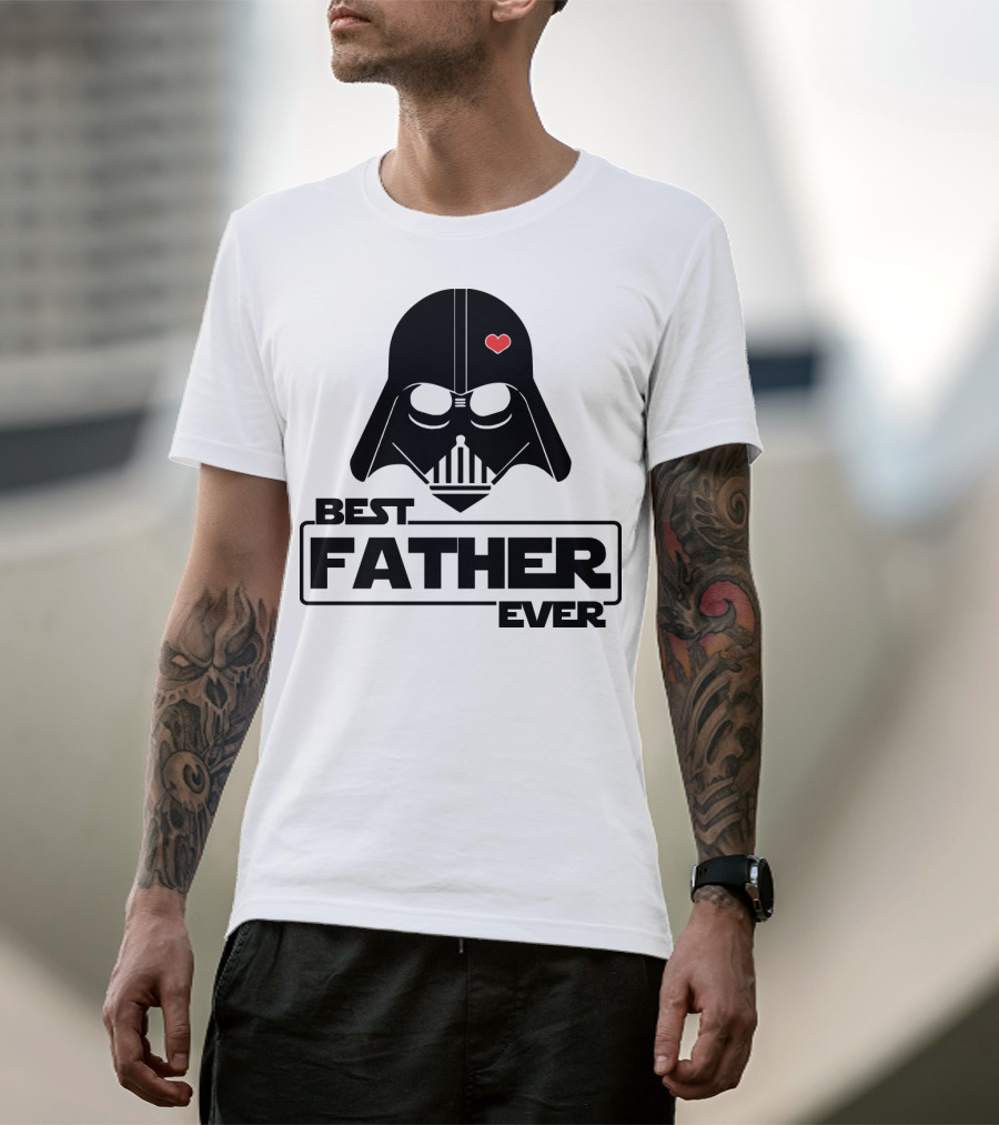 Best Father Ever Father's Day Darth Vader Star Wars Helmet Heart T-Shirt