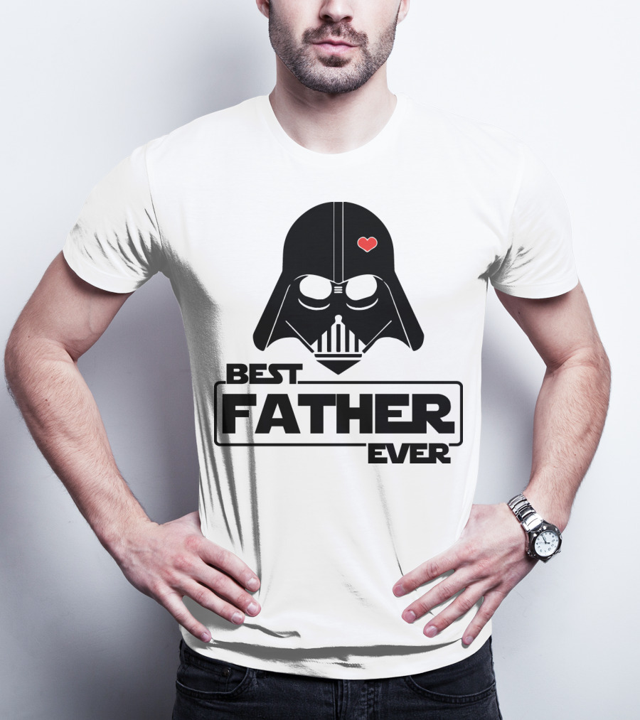 Best Father Ever Father's Day Darth Vader Star Wars Helmet Heart T-Shirt
