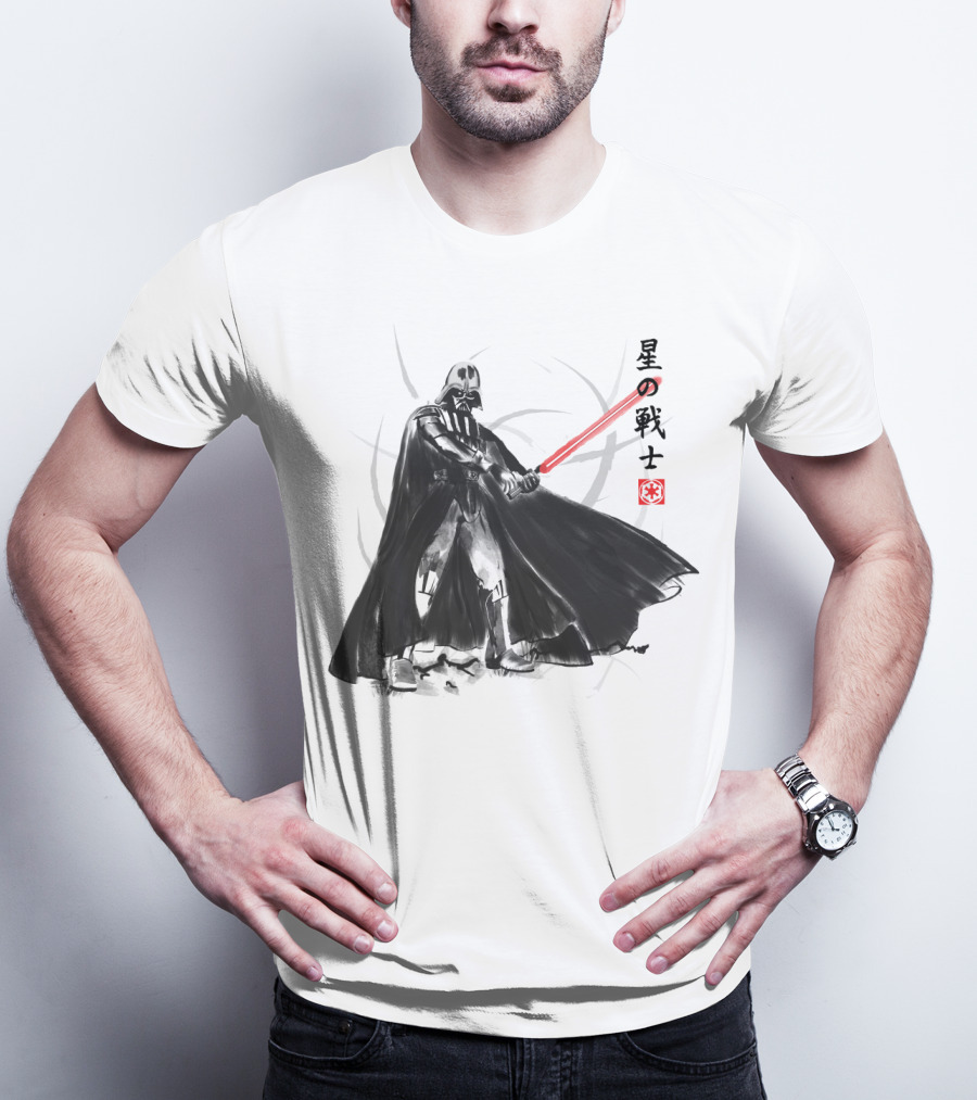 Vader Knight Sumie Japanese Style Darth Vader Star Wars Kanji Scene T-Shirt