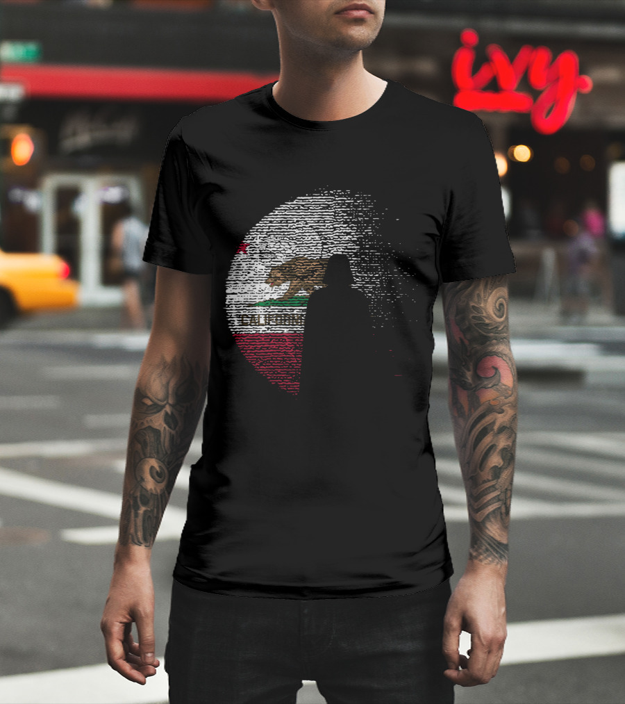 California State Flag Death Star Wars Moon Design Vader T-Shirt
