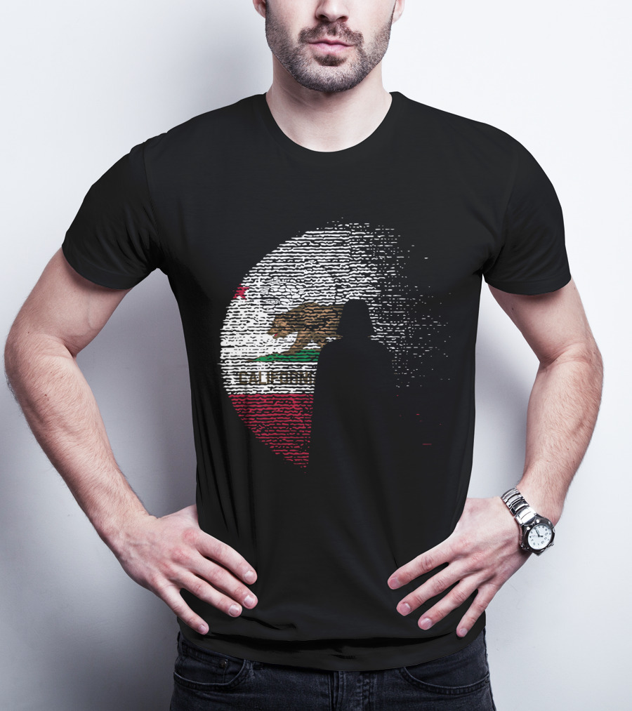 California State Flag Death Star Wars Moon Design Vader T-Shirt