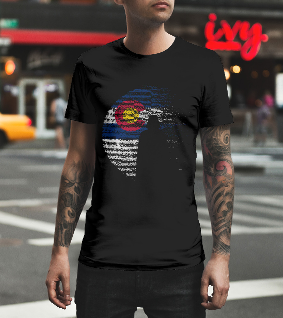 Colorado State Flag Darth Vader Death Star Moon T-Shirt