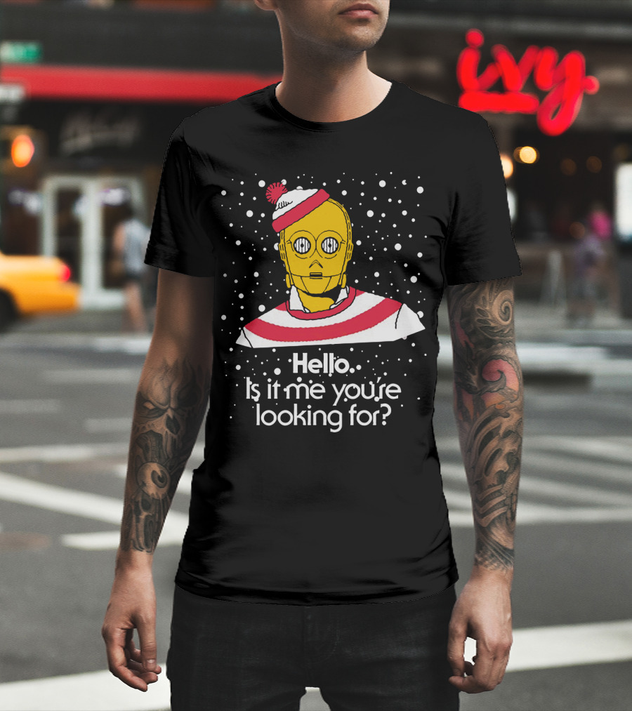 Star Wars C3PO Hello Is It Me You're Looking For Droids Waldo Mashup T-Shirt