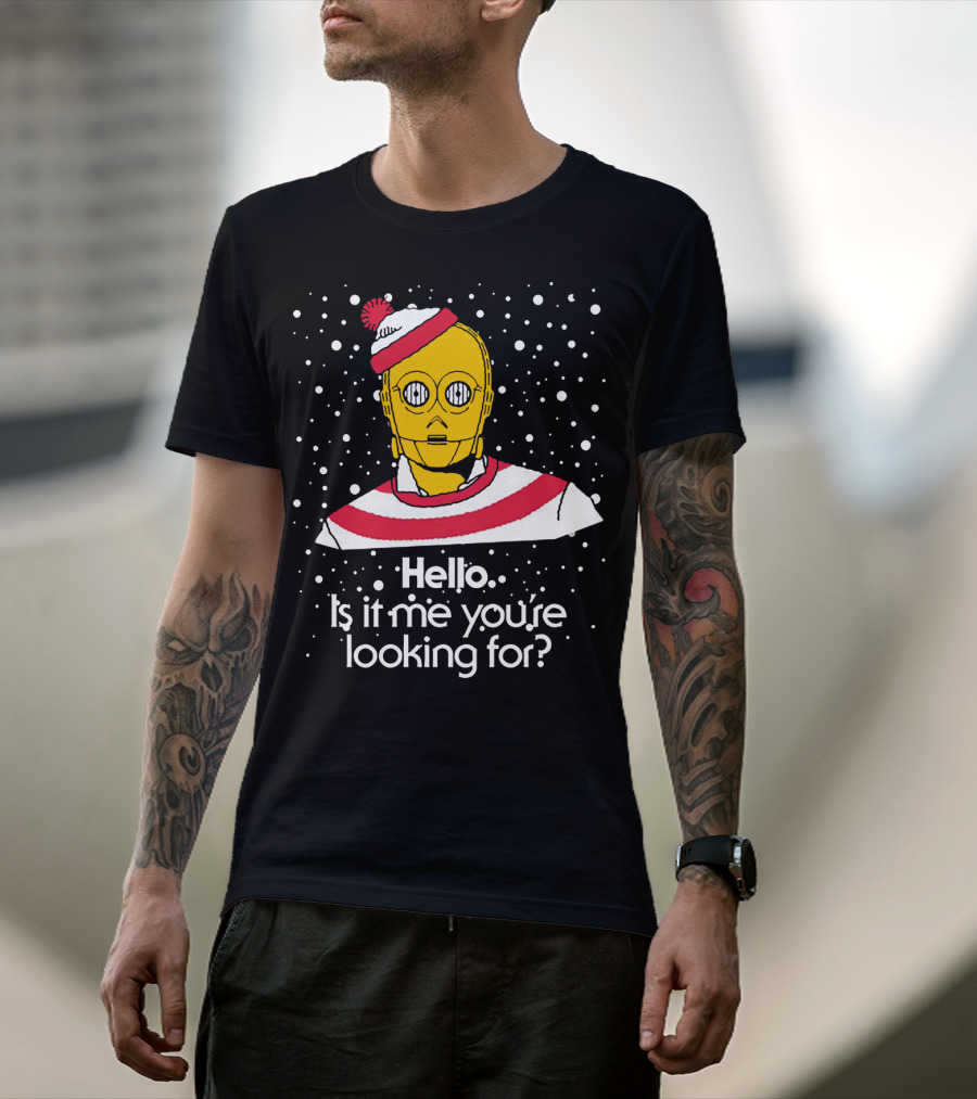 Star Wars C3PO Hello Is It Me You're Looking For Droids Waldo Mashup T-Shirt