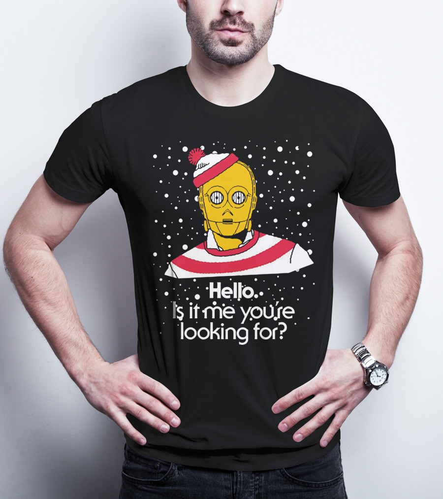 Star Wars C3PO Hello Is It Me You're Looking For Droids Waldo Mashup T-Shirt