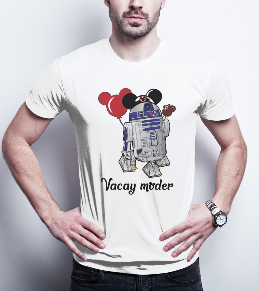 Vacay Mode R2 D2 Droids Star Wars Mickey Balloon Ice Cream T-Shirt