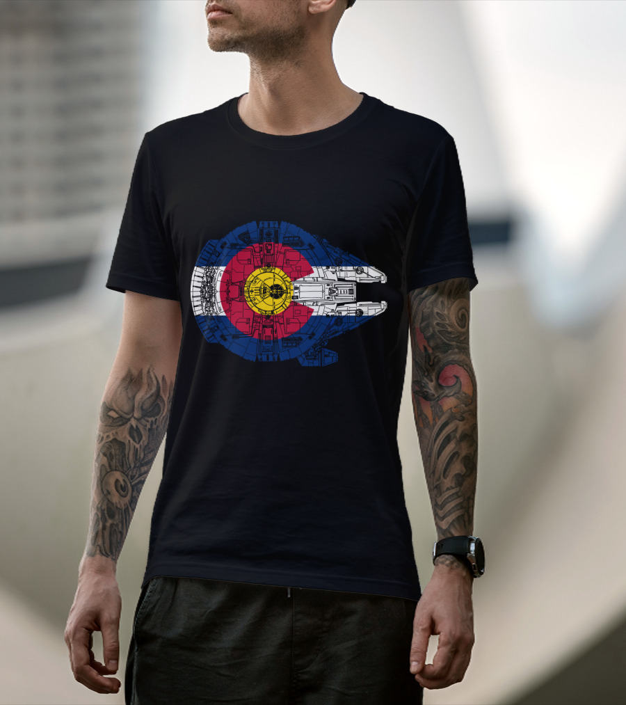 Colorado Flag Millennium Falcon Mashup T-Shirt