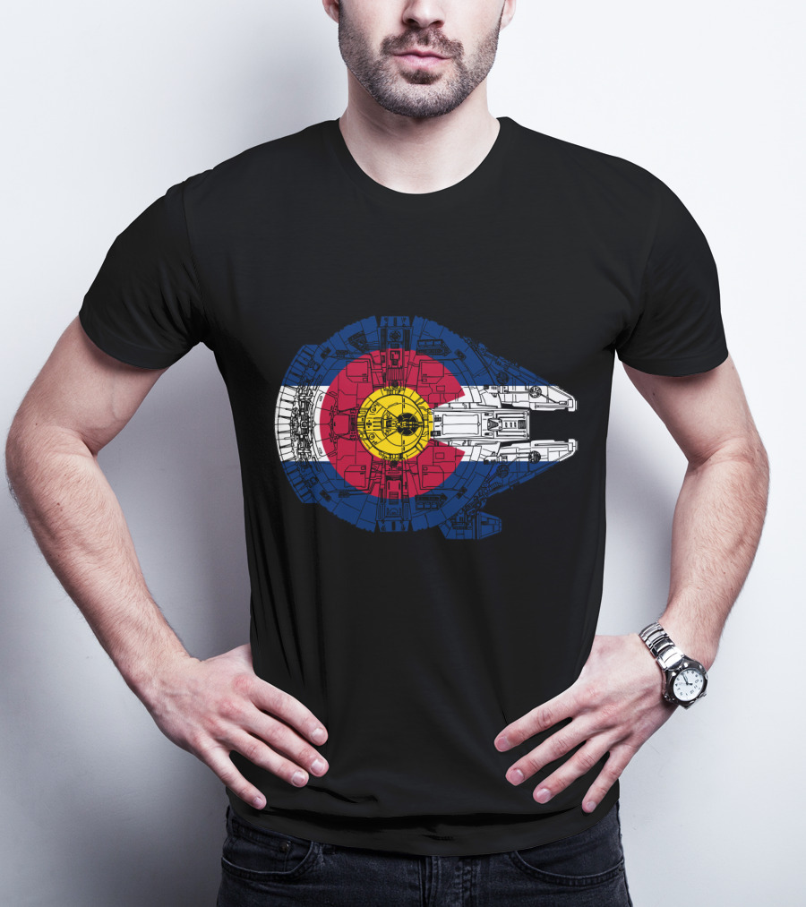 Colorado Flag Millennium Falcon Mashup T-Shirt