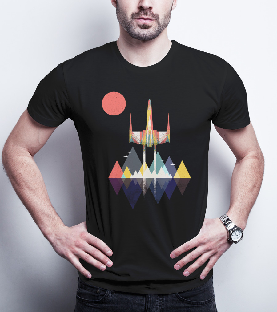 Star Wars Millennium Falcon Sunset Style Retro T-Shirt