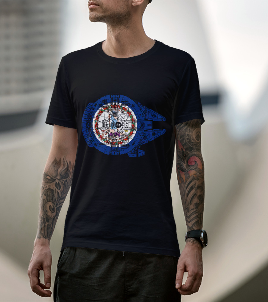 Virginia State Flag Emblem Inside Millennium Falcon T-Shirt