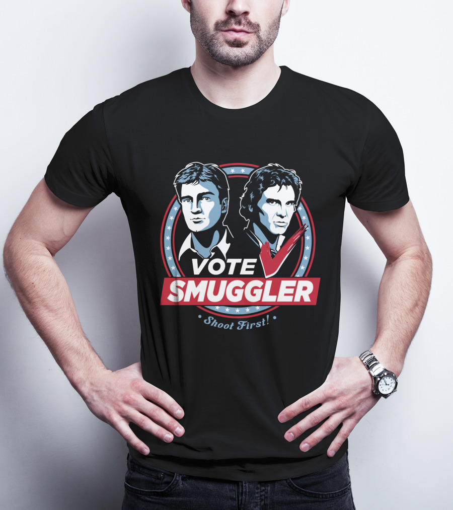 Vote Smuggler Shoot First Han Solo Star Wars T-Shirt