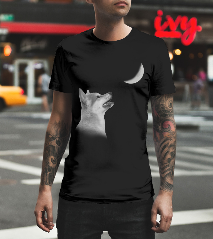 Akita Moonlight Lunar Gaze T-Shirt