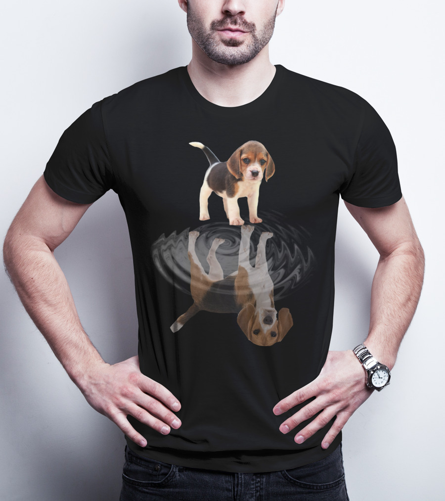 Beagle Puppy Reflection Ripple Mirror Artstyle T-Shirt