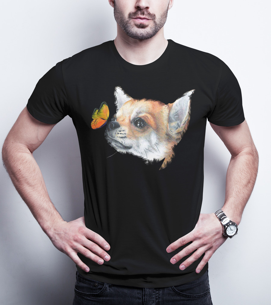 Chihuahua And Butterfly Encounter T-Shirt