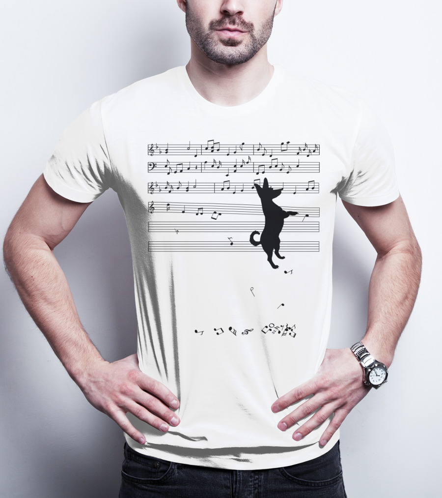 Chihuahua Conducting Musical Notes On Sheet Music T-Shirt