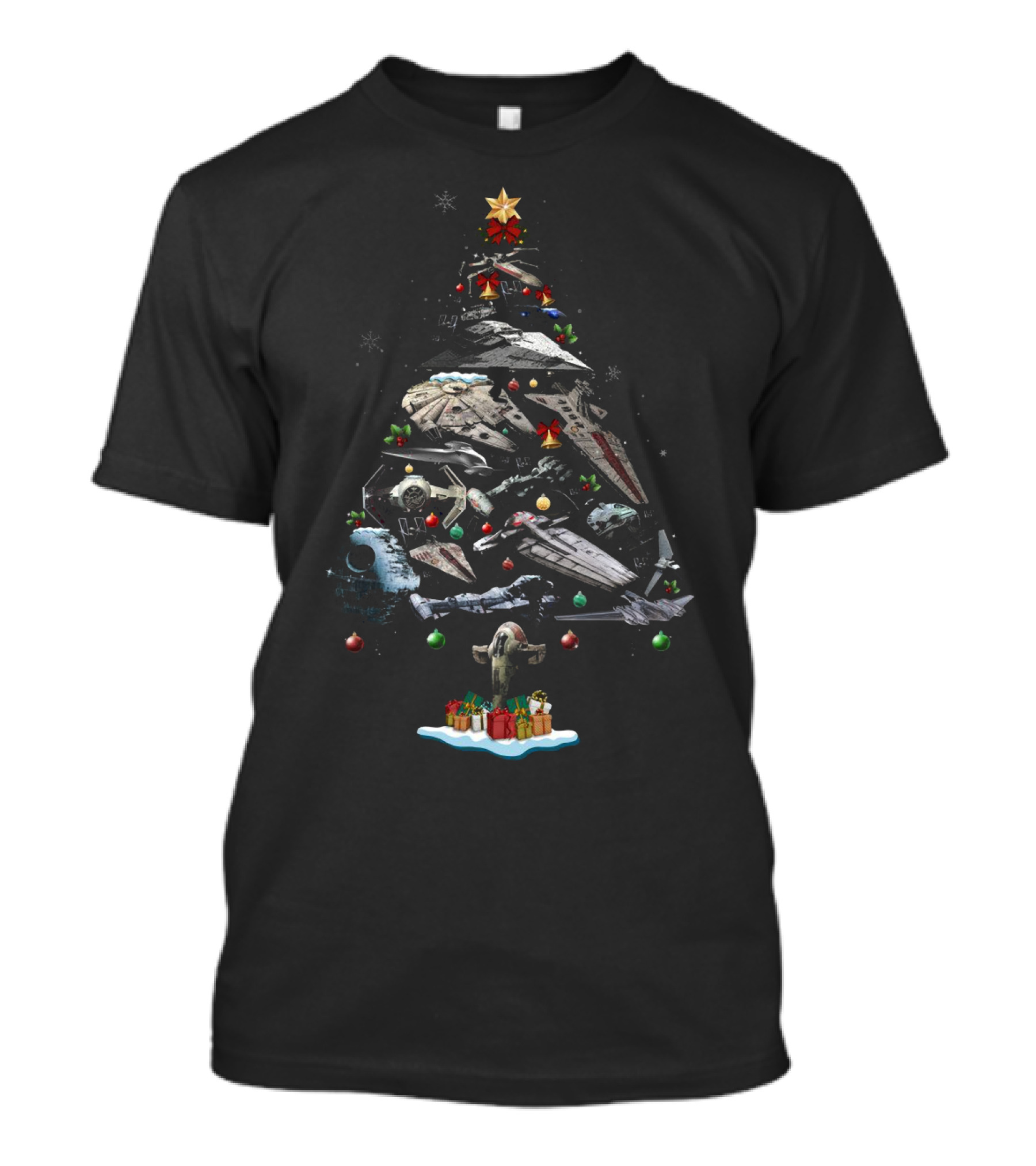 Star Wars Spacecraft Christmas Tree Holiday Mashup T-Shirt