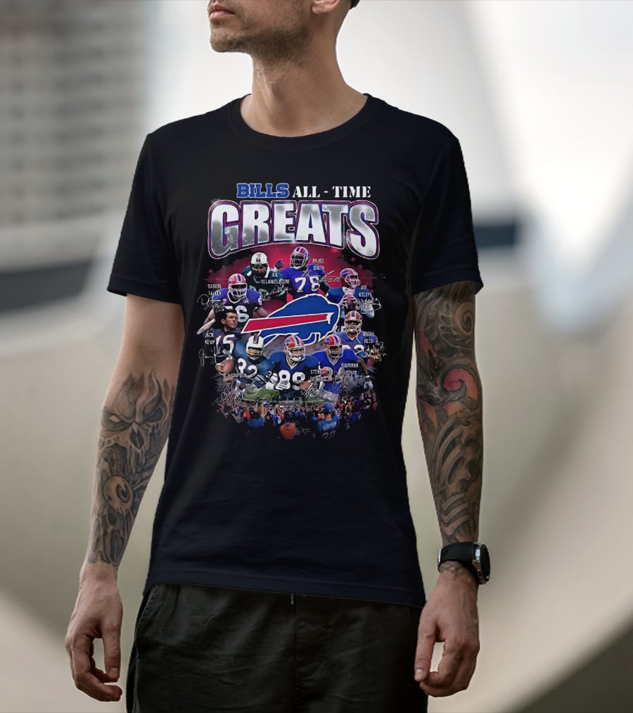 Bills All Time Greats Legends With Buffalo Football Legacy T-Shirt