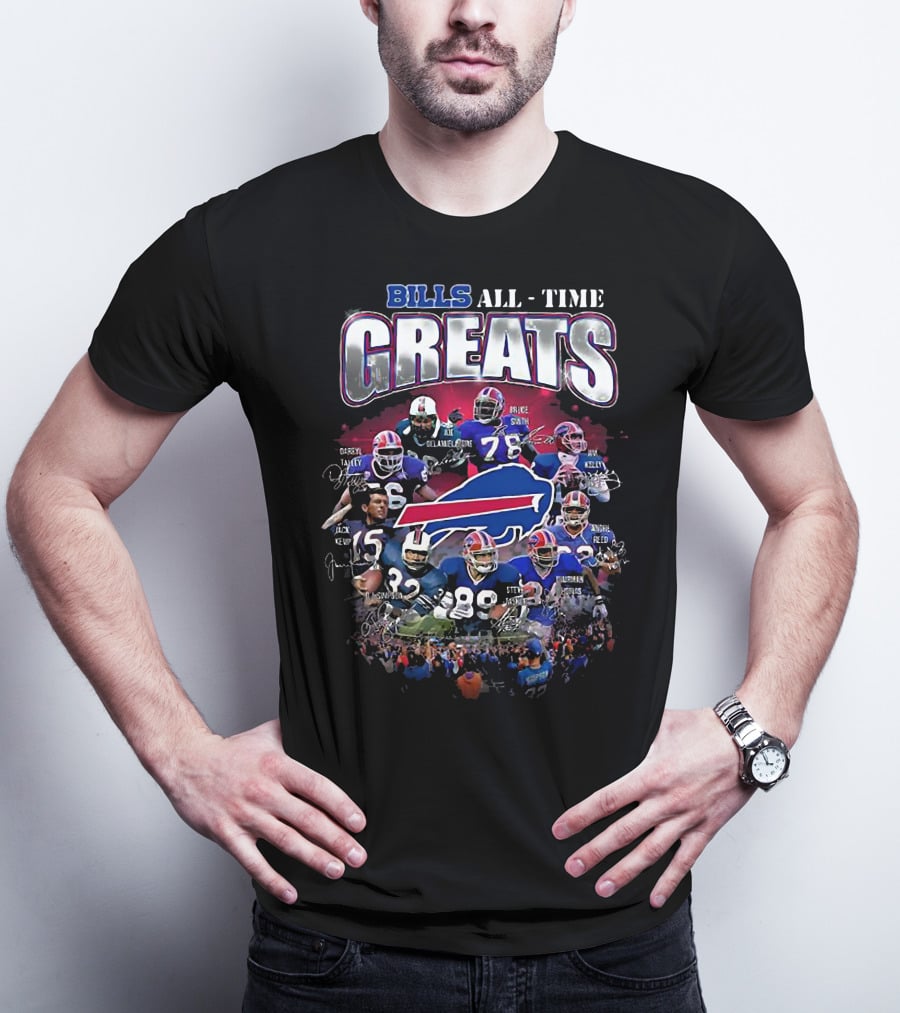 Bills All Time Greats Legends With Buffalo Football Legacy T-Shirt
