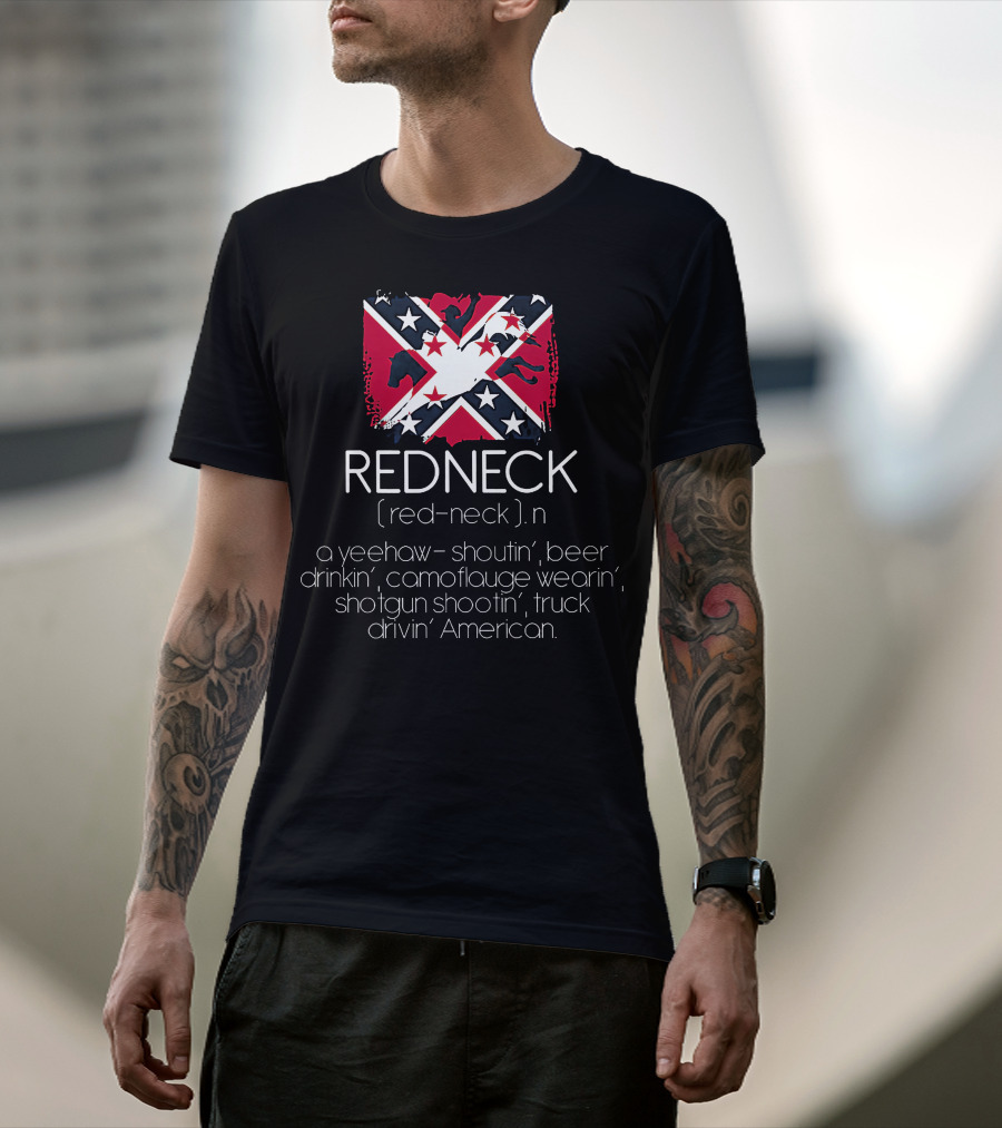 Redneck Yeehaw Shoutin' Beer Drinkin' Camouflage Wearin' Shotgun Shootin' Truck Drivin' American T-Shirt