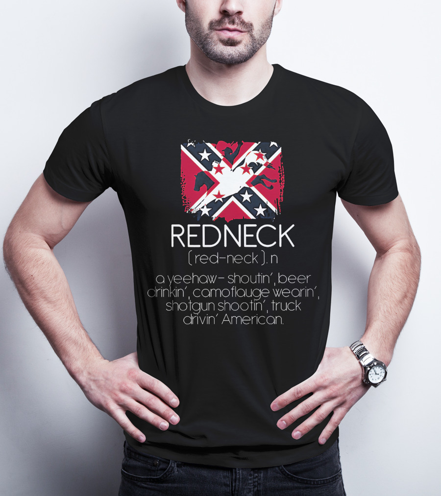 Redneck Yeehaw Shoutin' Beer Drinkin' Camouflage Wearin' Shotgun Shootin' Truck Drivin' American T-Shirt