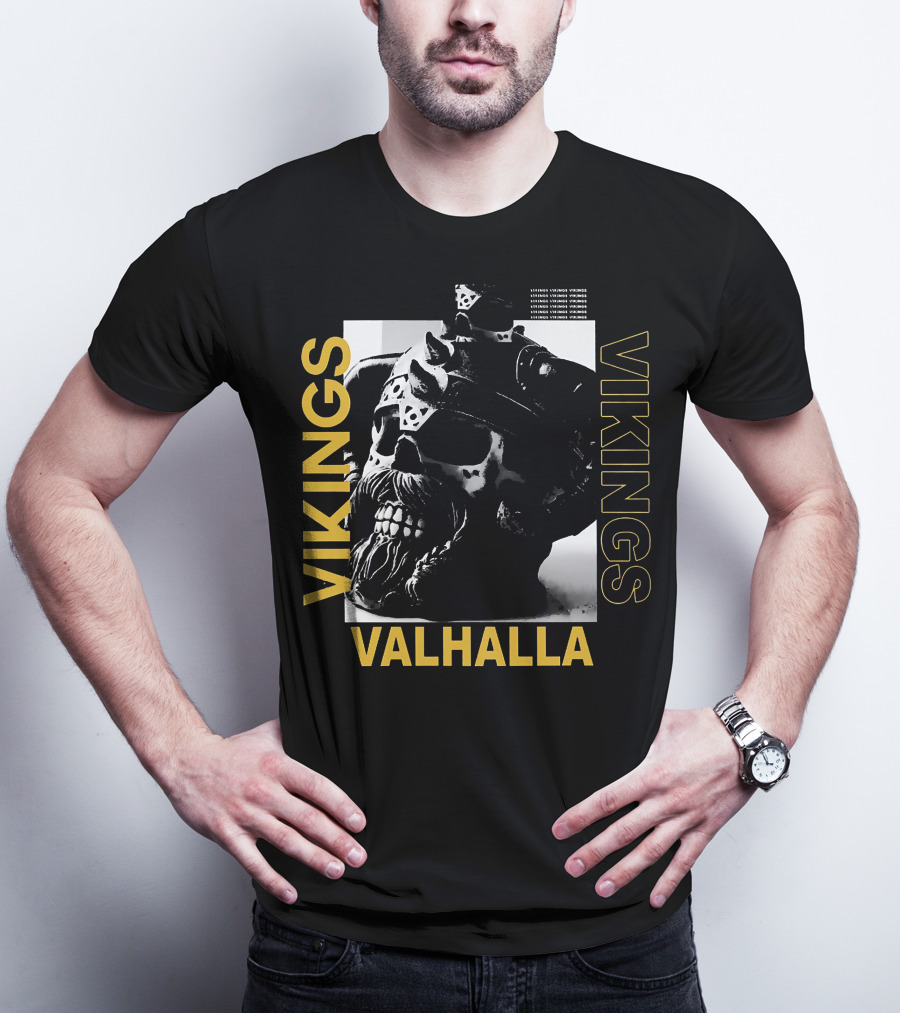 Vikings Valhalla Yule Skull Helm T-Shirt
