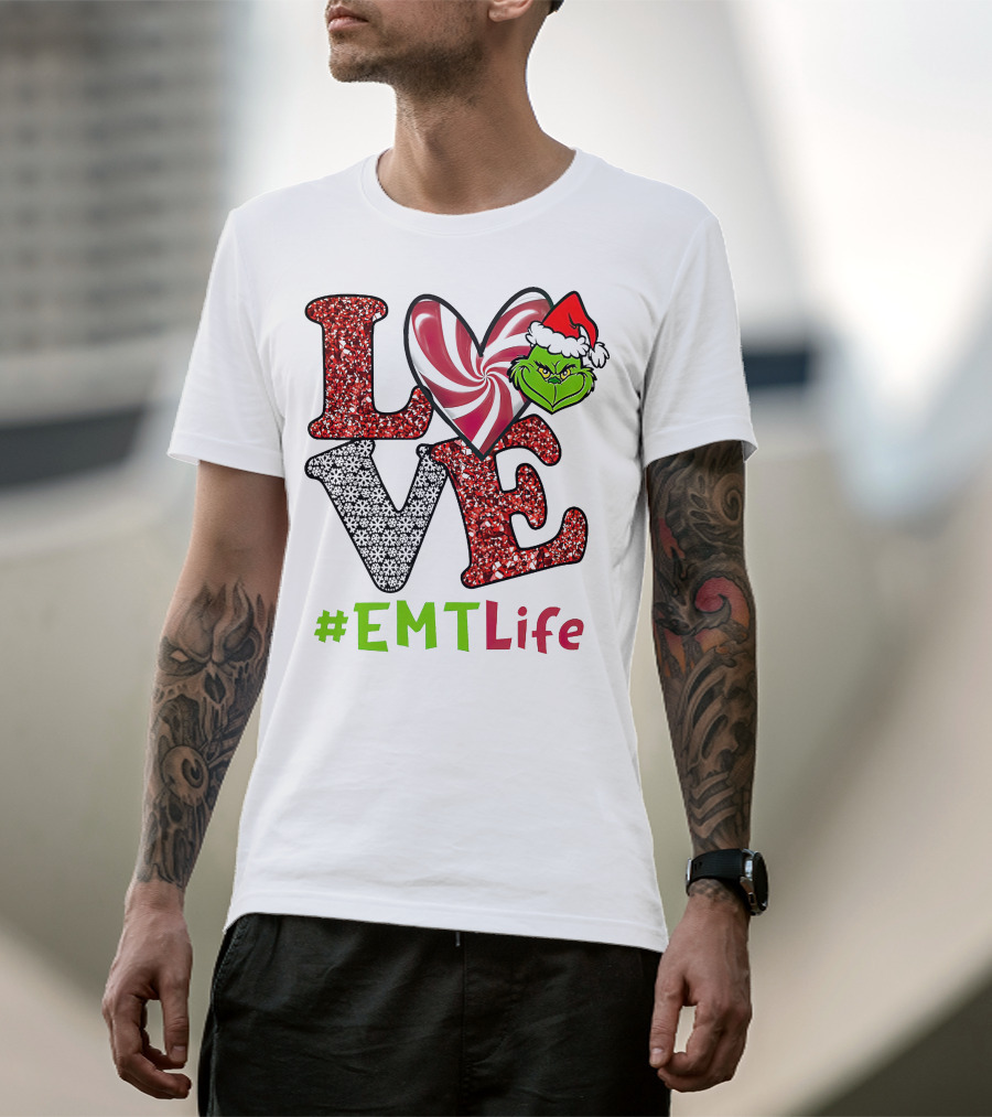 Love Grinch Heart #EMTLife T-Shirt