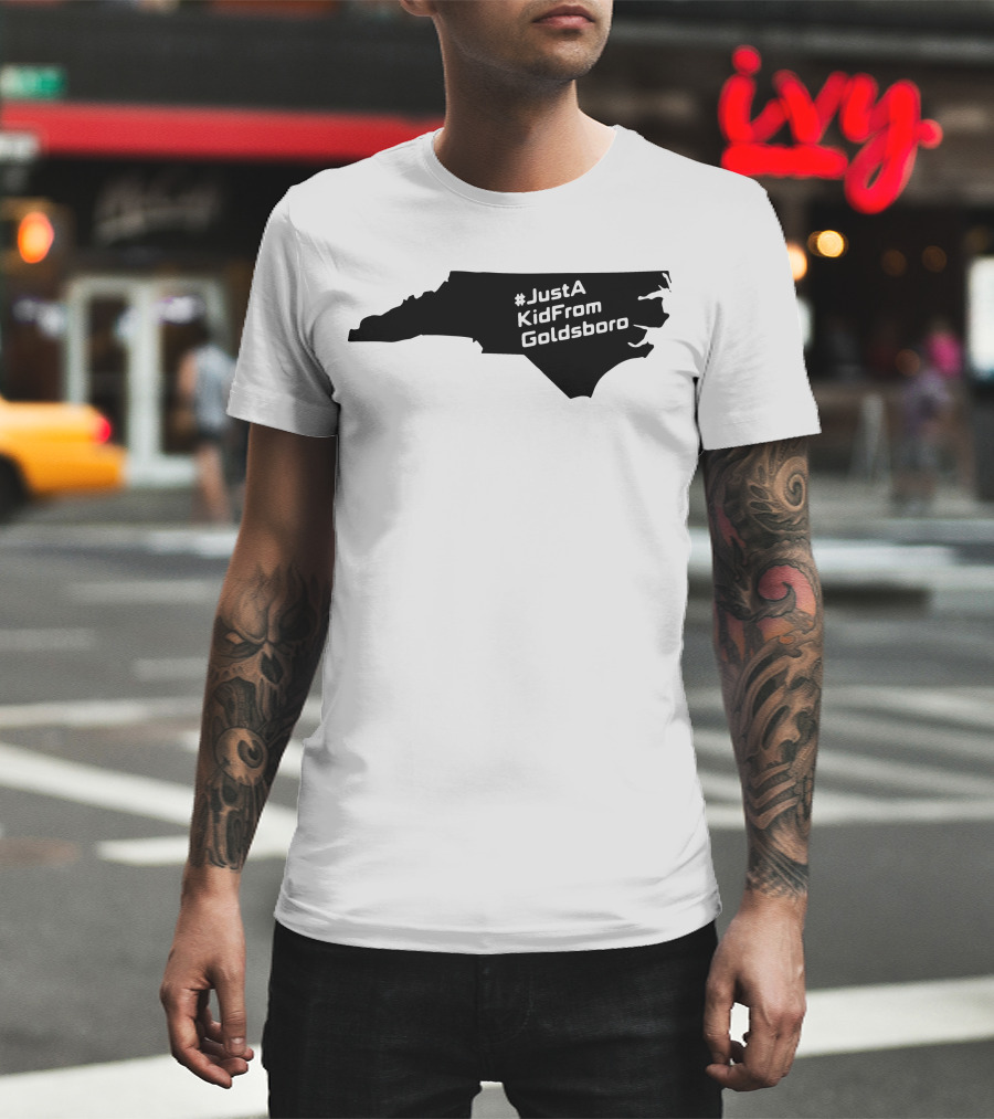 JustAKidFromGoldsboro North Carolina Map T-Shirt