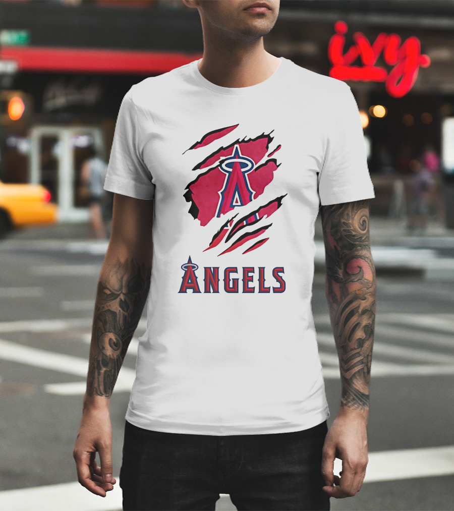 Los Angeles Angels Inside Baseball Claw Marks T-Shirt