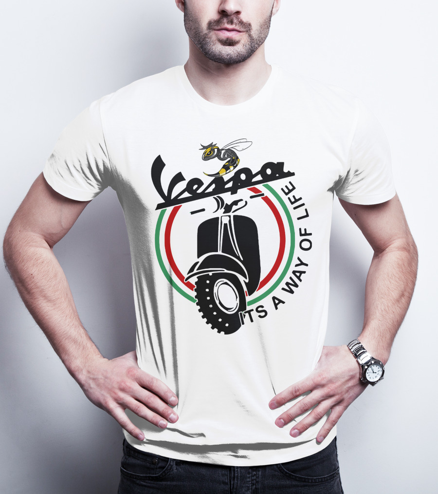 Vespa It's A Way Of Life With Bee And Scooter T-Shirt